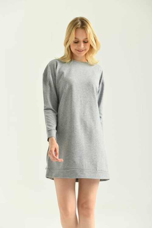 Siyah Kare Yaka Dekolte Detaylı Midi Elbise